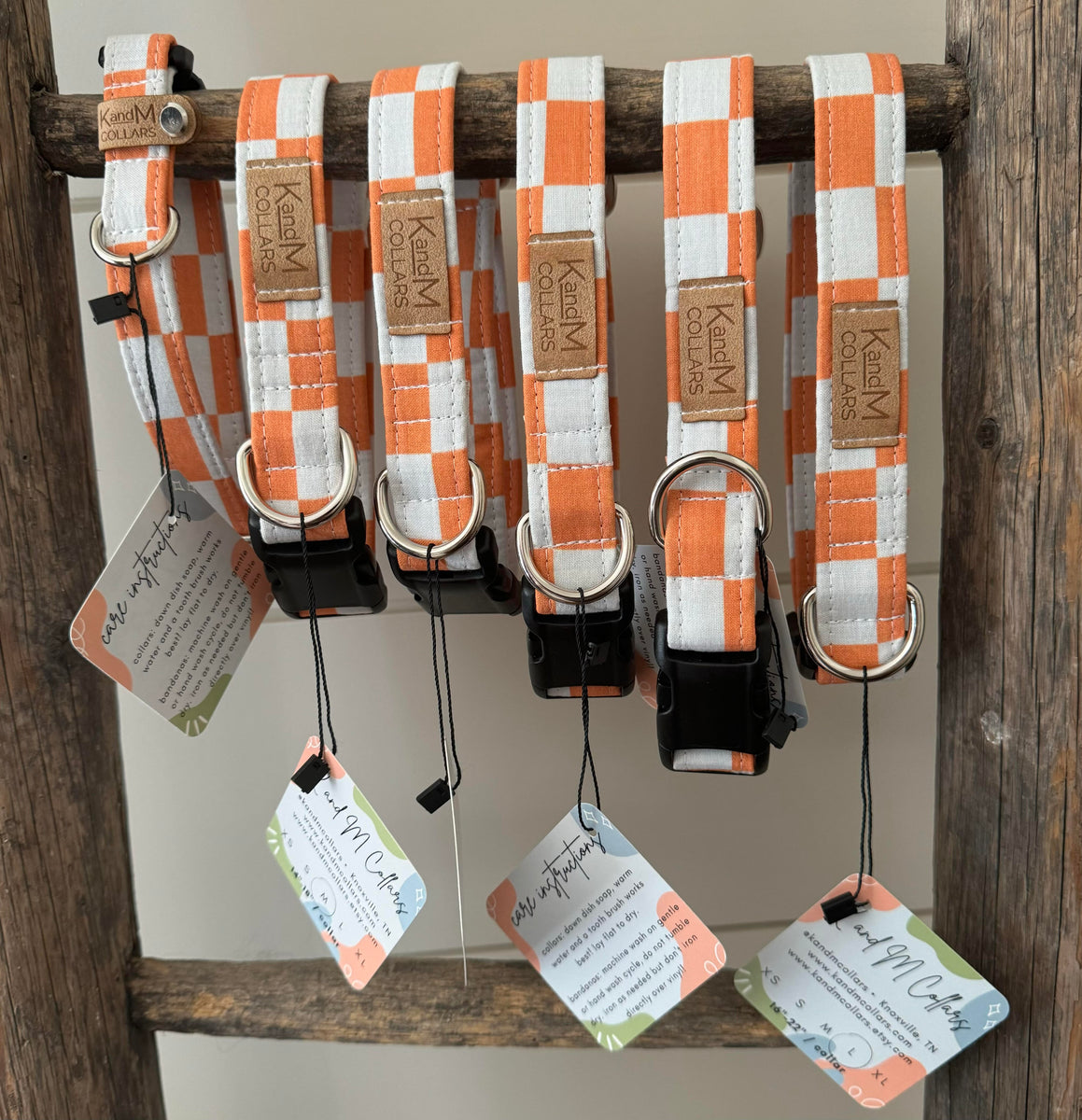 Orange and White Checkered Collar – Vol Navy