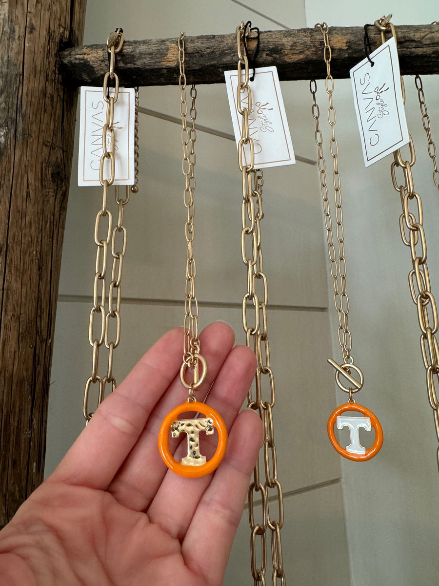 Tennessee Vols Logo Enamel Necklace – Vol Navy