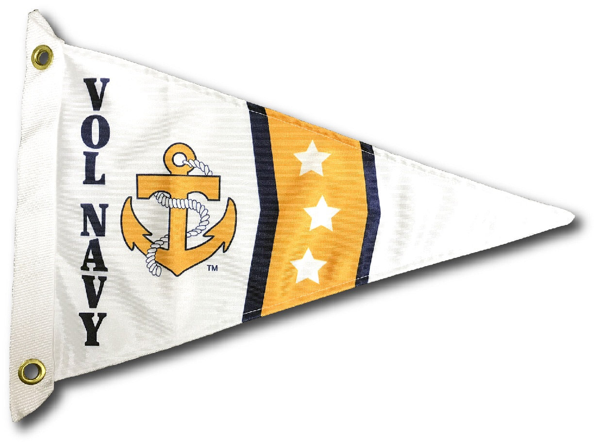 White Vol Navy Burgee Boat Flag